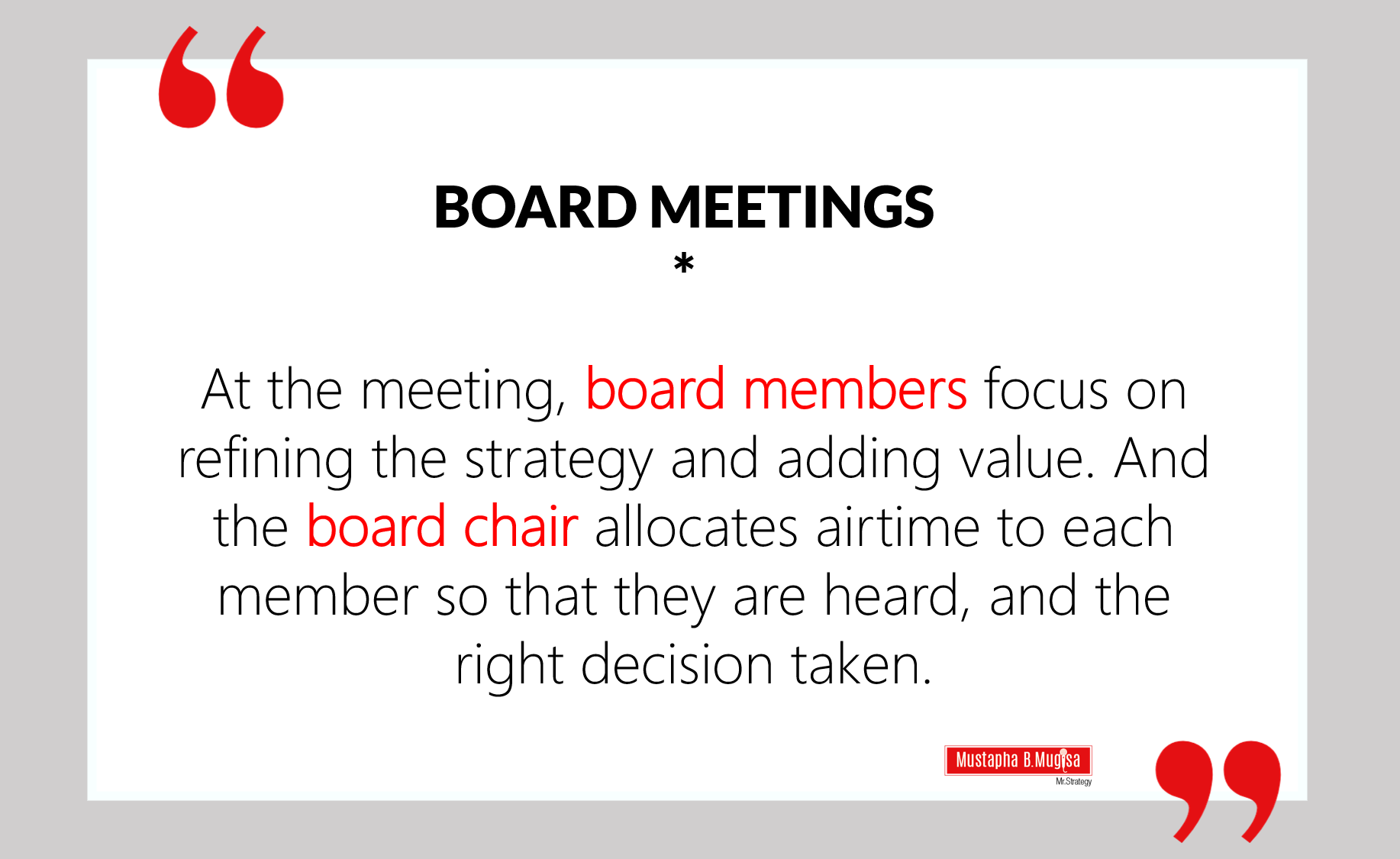 Why do board meetings fail, part 3 | Mustapha B Mugisa. Mr. Strategy